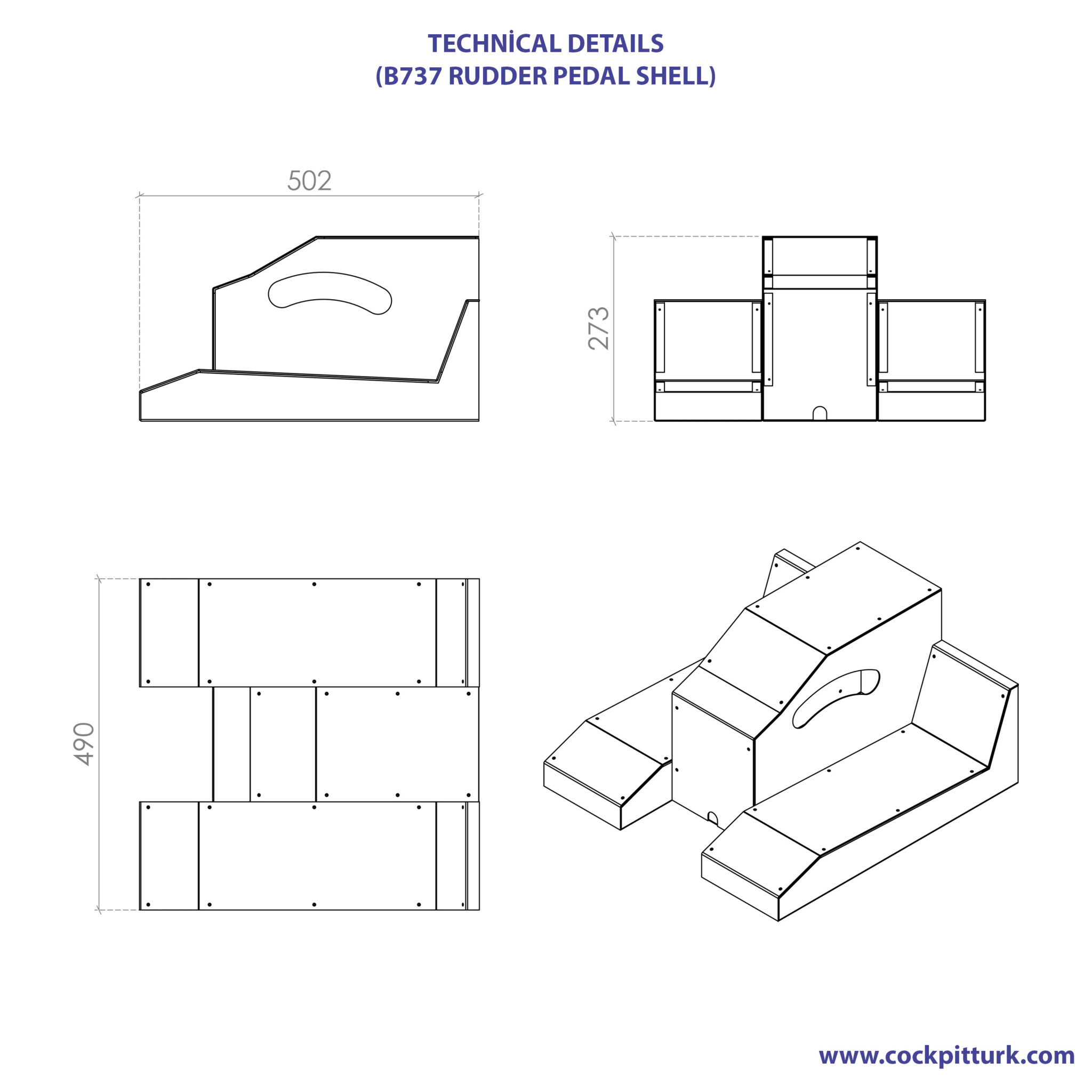 B737 Rudder Pedal SHELL - Cocpitturk